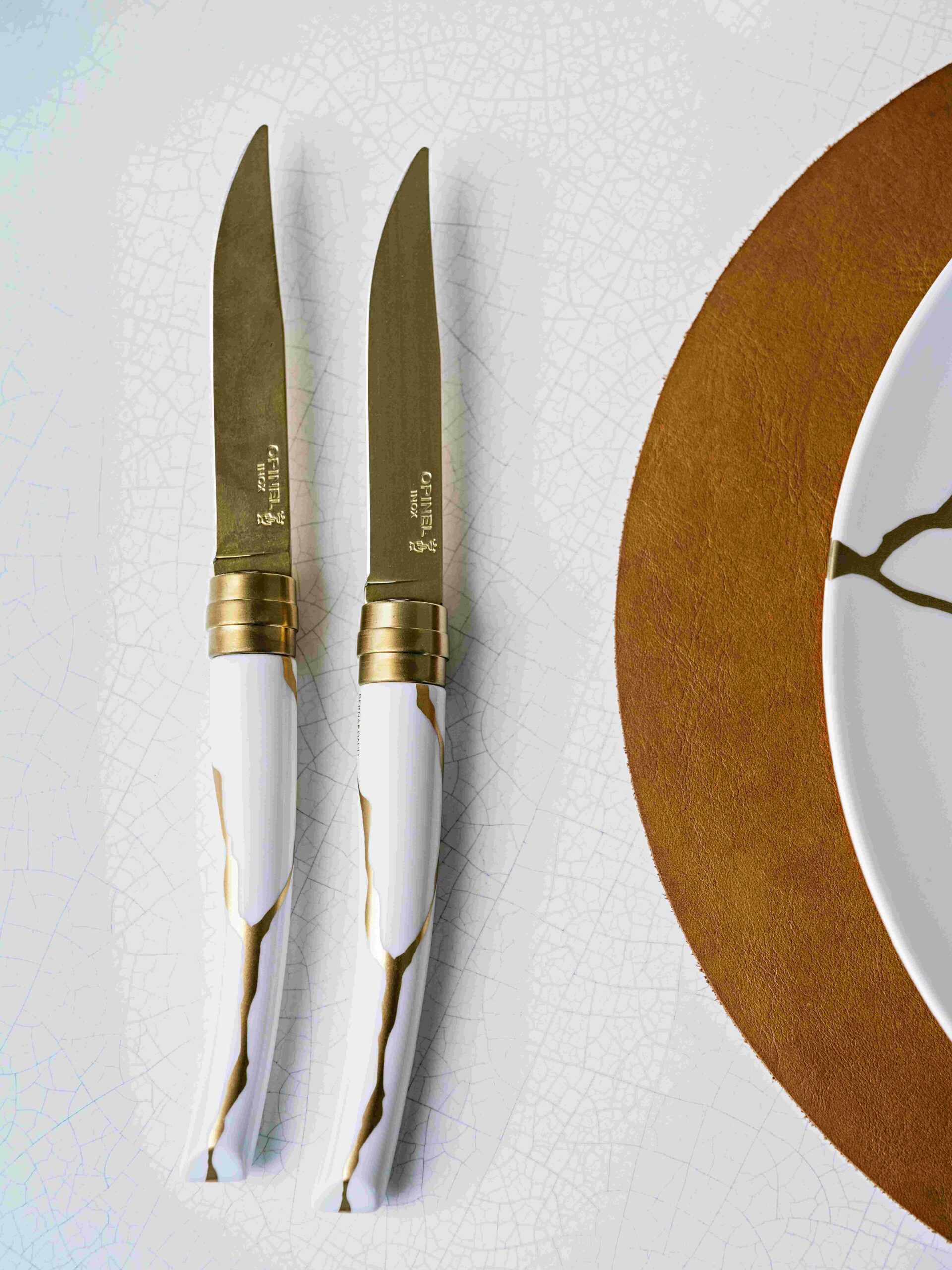 Opinel x Bernardaud : nouvelle collection de couteaux de table Kintsugi